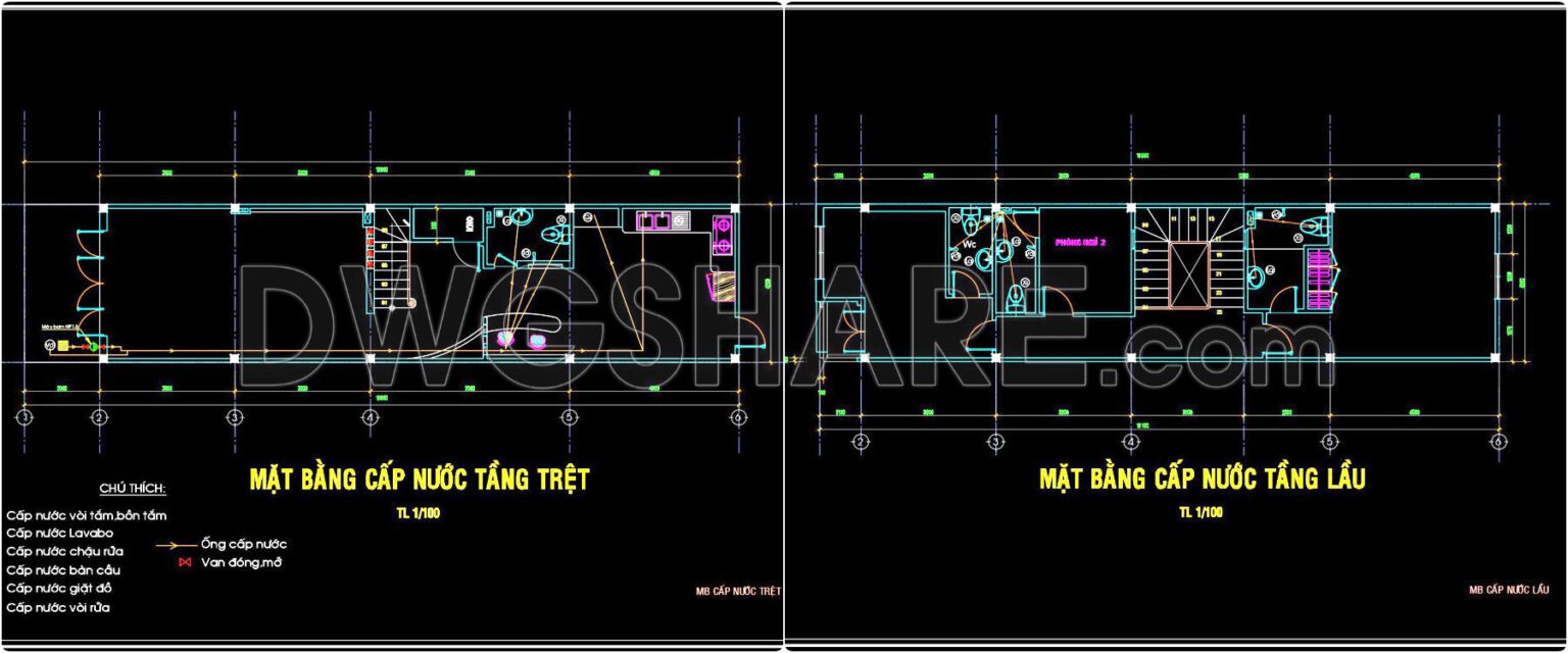 124. CAD drawings detailing the design of water supply and drainage ...