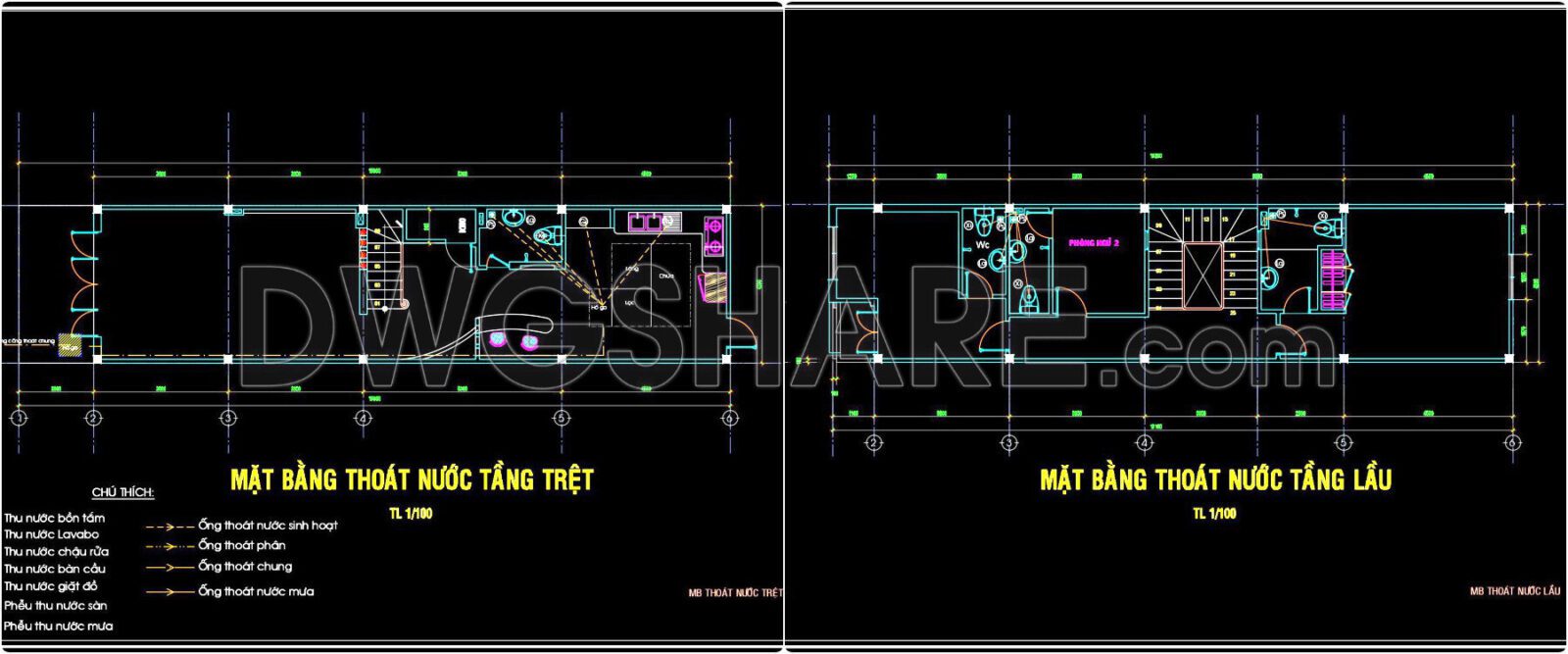 124. CAD drawings detailing the design of water supply and drainage ...