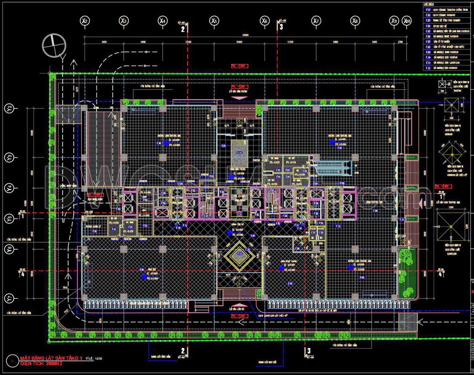 34. Free Download CAD Drawing – 20th Floor Plan of Mixed-Use Tower