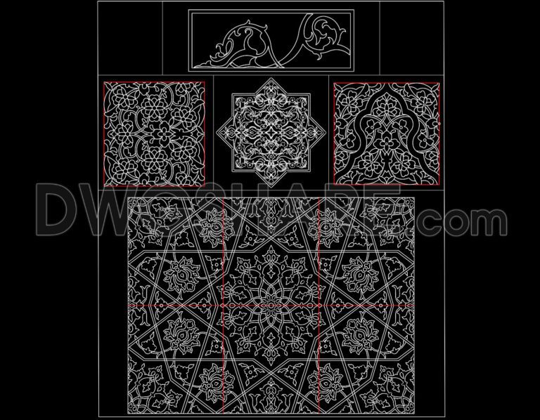 194. Free Download of Decorative Pattern Design CAD Blocks