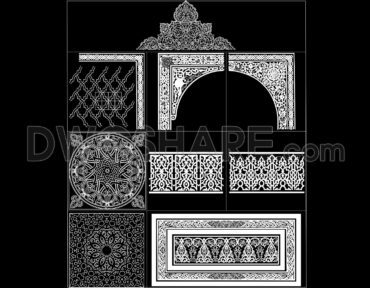 195. Free Download of Decorative Pattern Design CAD Blocks