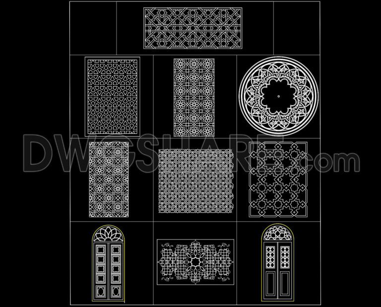 196. Free Download of Decorative Pattern Design CAD Blocks