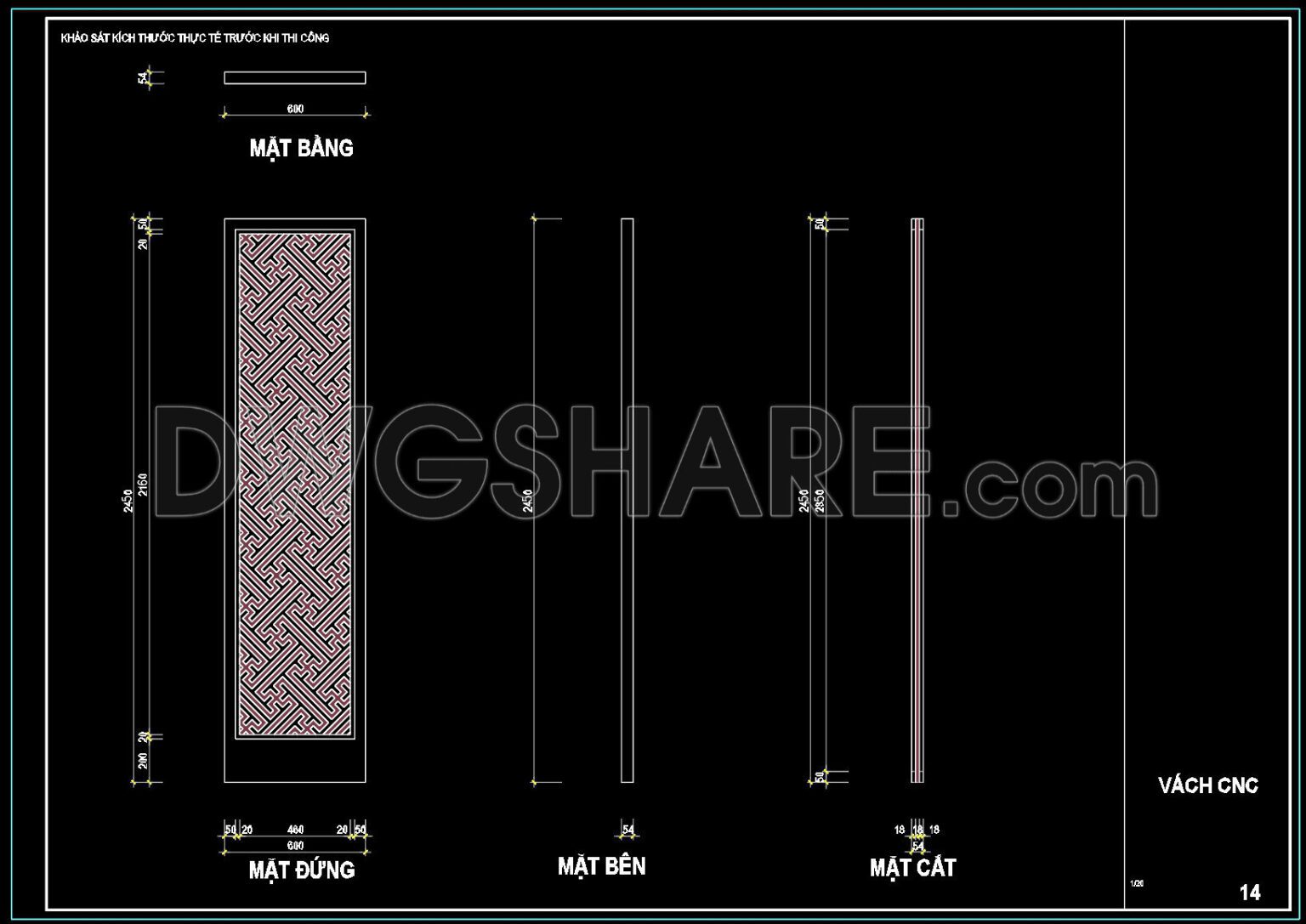 208. Free Download CNC Partition Panel CAD Drawing – Detailed Design ...