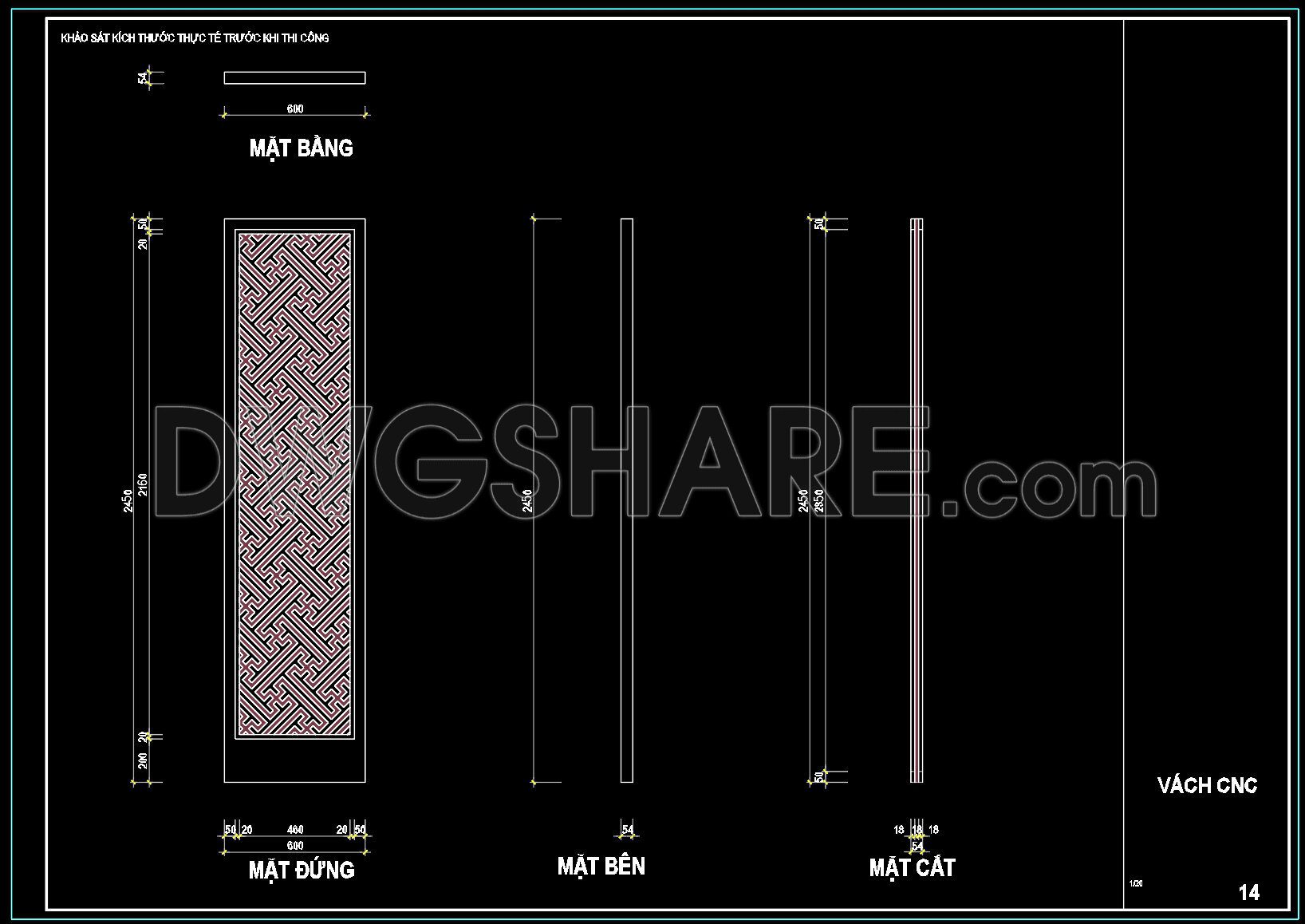 208. Free Download Cnc Partition Panel Cad Drawing – Detailed Design ...