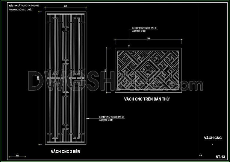208. Free Download CNC Partition Panel CAD Drawing – Detailed Design ...