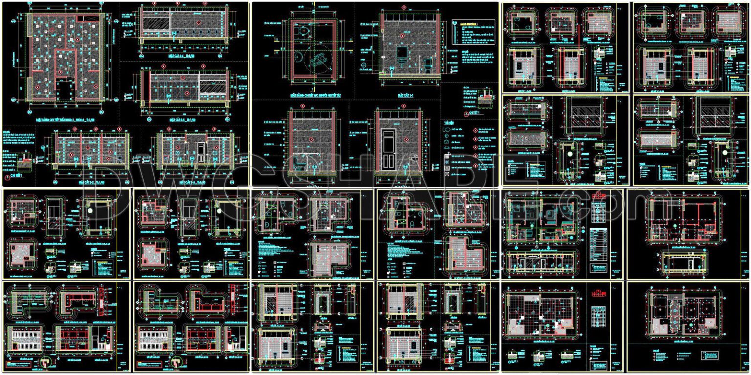 449. Free Download Detailed CAD Drawings of Stairs and Elevator Shaft