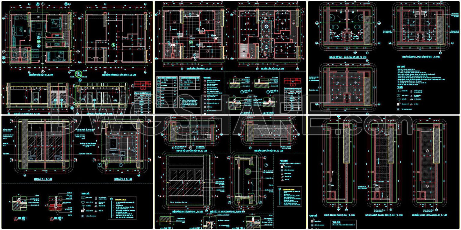 449. Free Download Detailed CAD Drawings of Stairs and Elevator Shaft