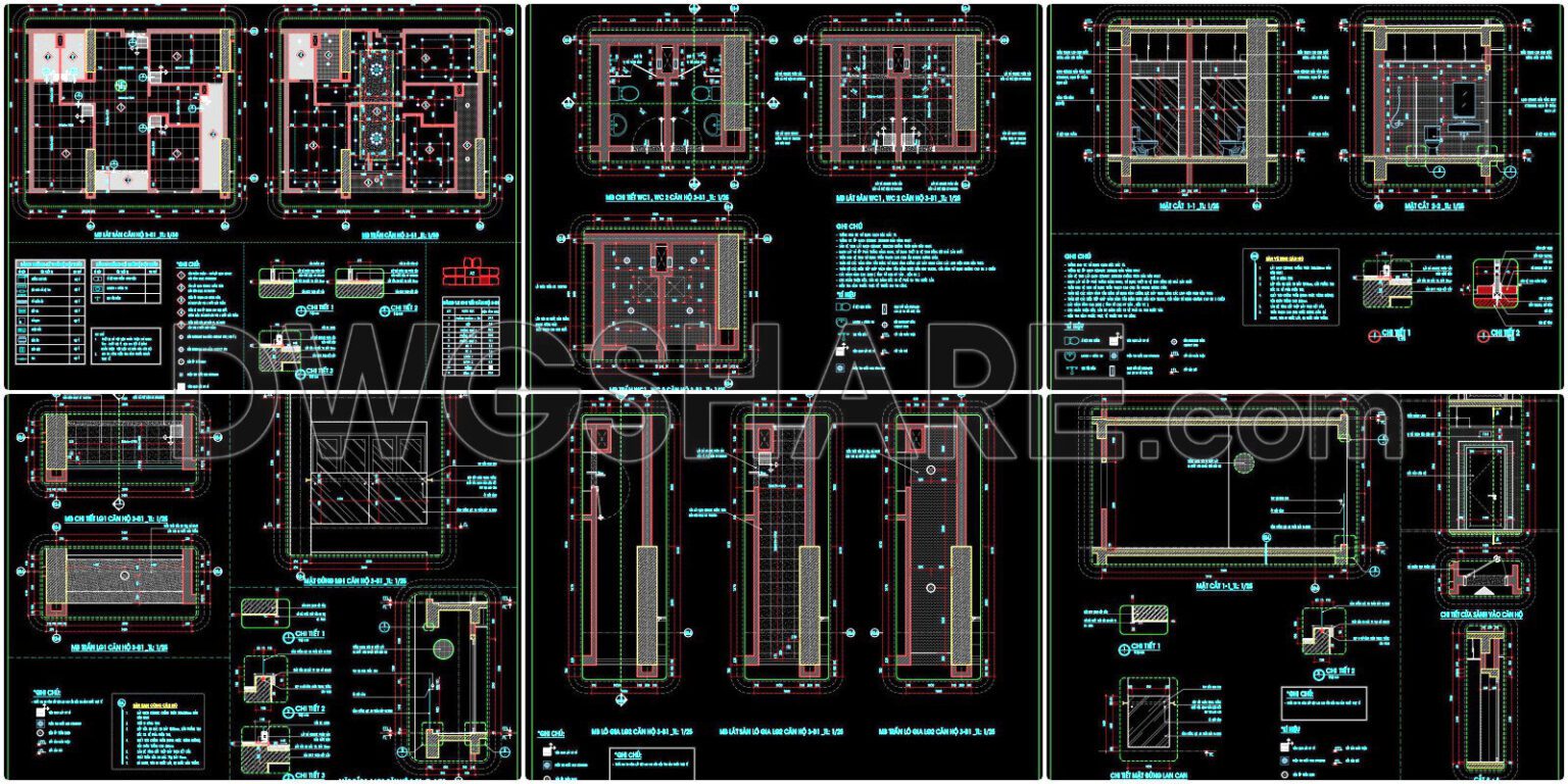 449. Free Download Detailed CAD Drawings of Stairs and Elevator Shaft