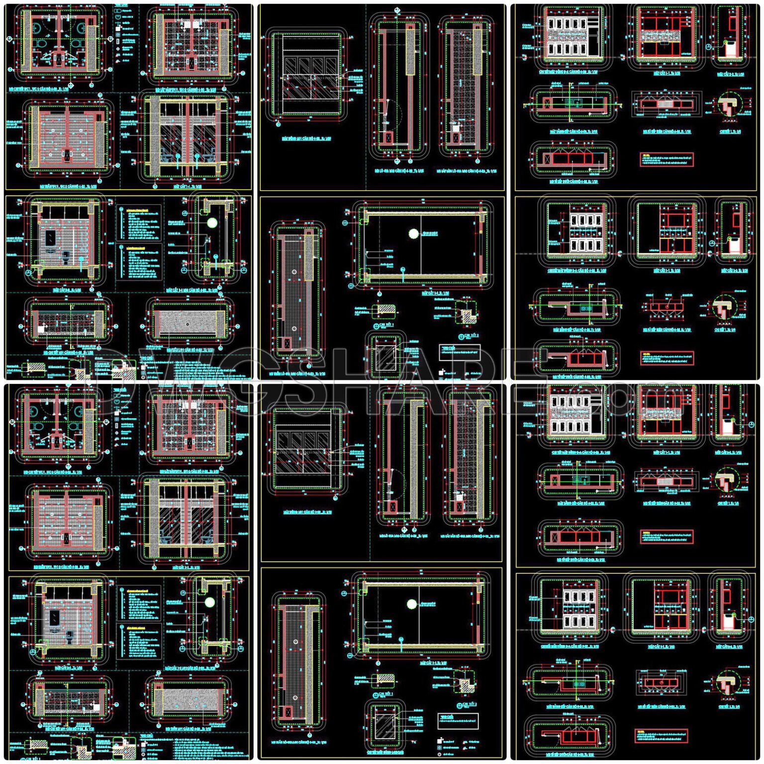 449. Free Download Detailed CAD Drawings of Stairs and Elevator Shaft