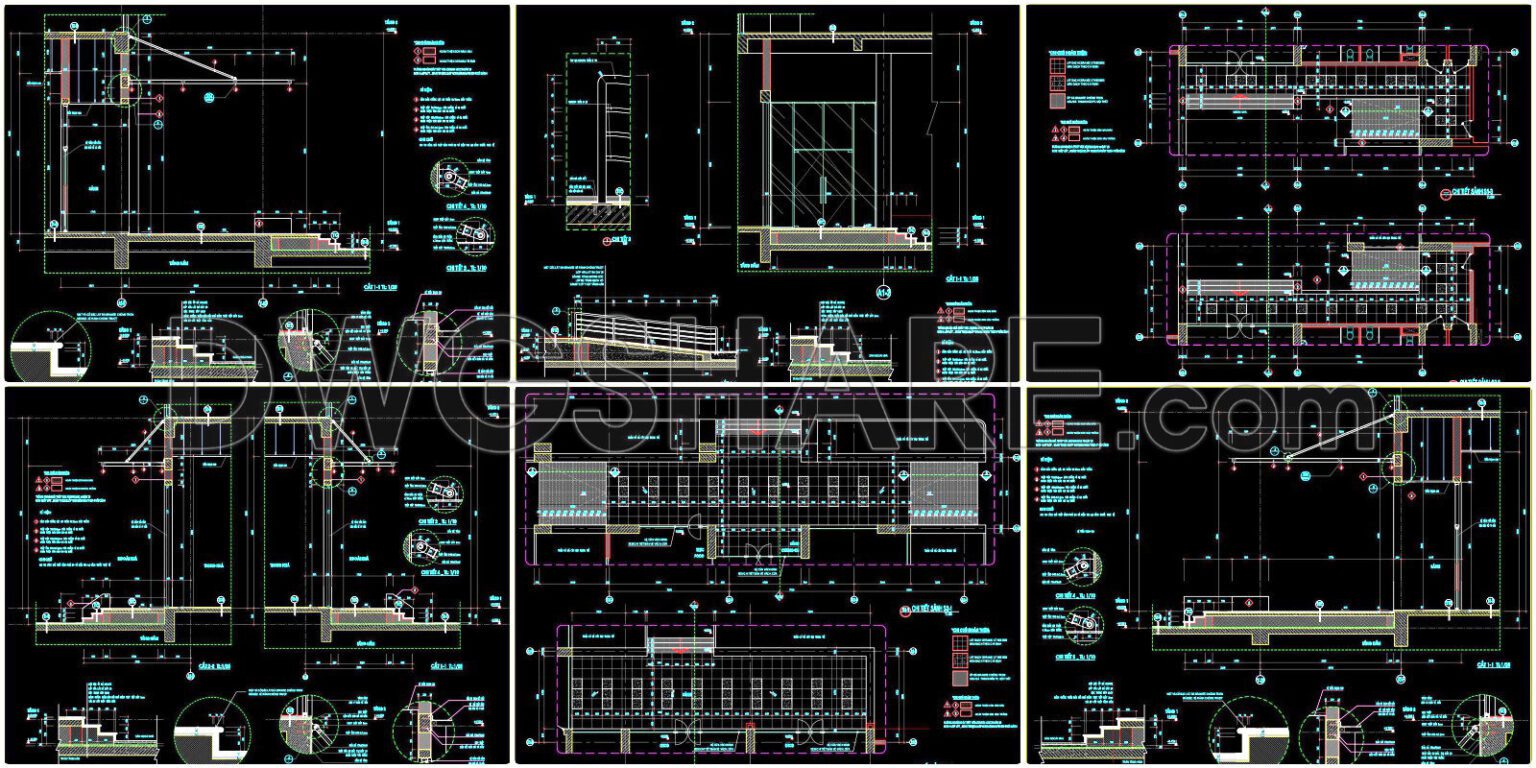 449. Free Download Detailed CAD Drawings of Stairs and Elevator Shaft