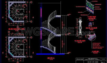 The detailed AutoCAD drawings of various types of staircases