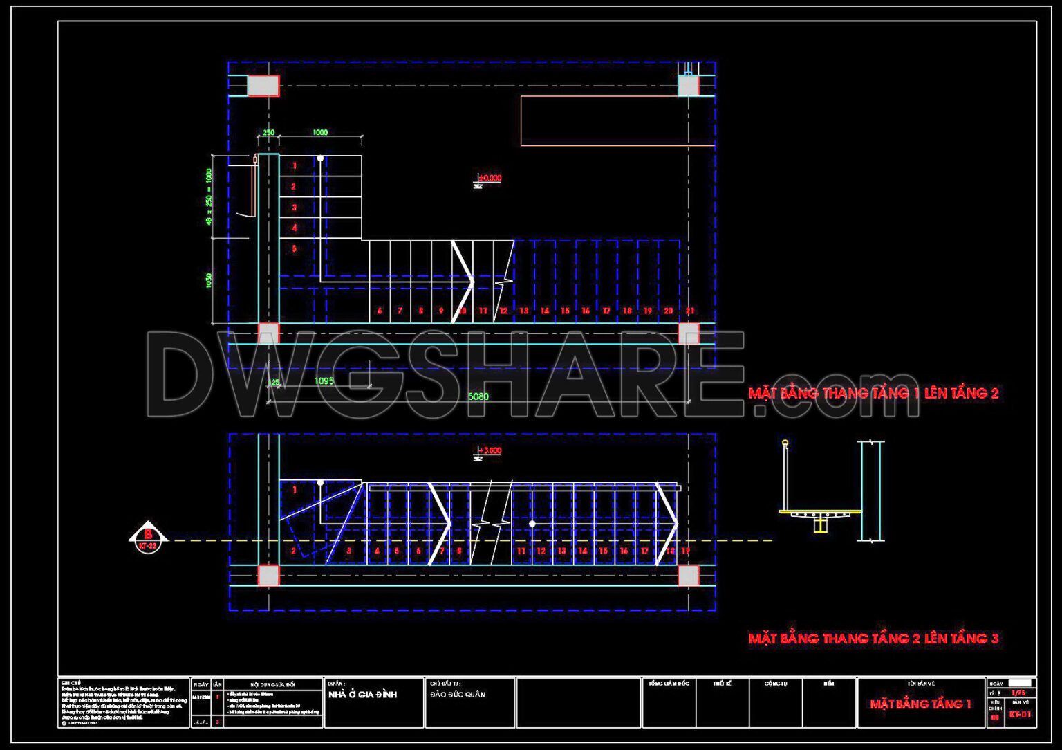 324. Free Staircase CAD Drawings for Multi-Floor Houses
