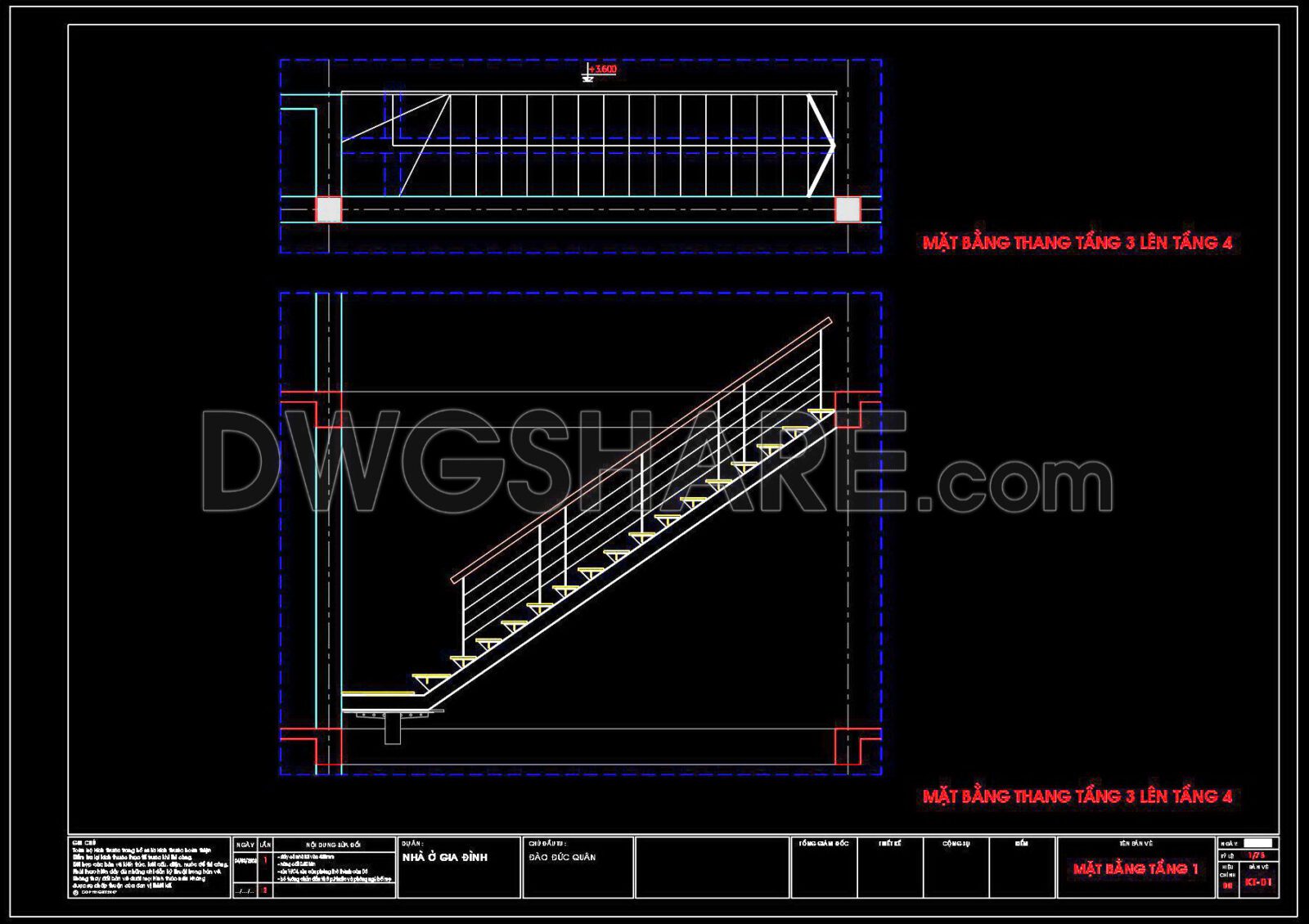 324. Free Staircase CAD Drawings for Multi-Floor Houses