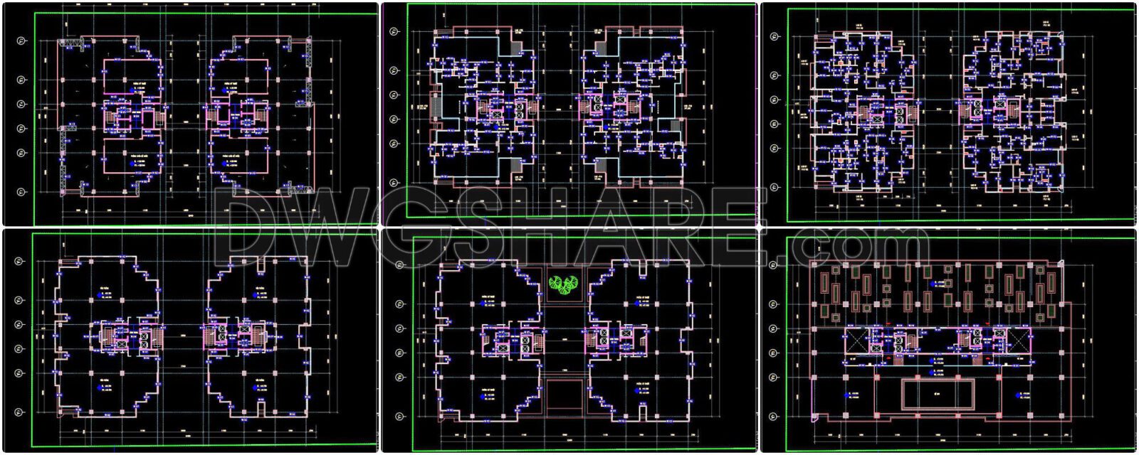 34. Free Download CAD Drawing – 20th Floor Plan of Mixed-Use Tower