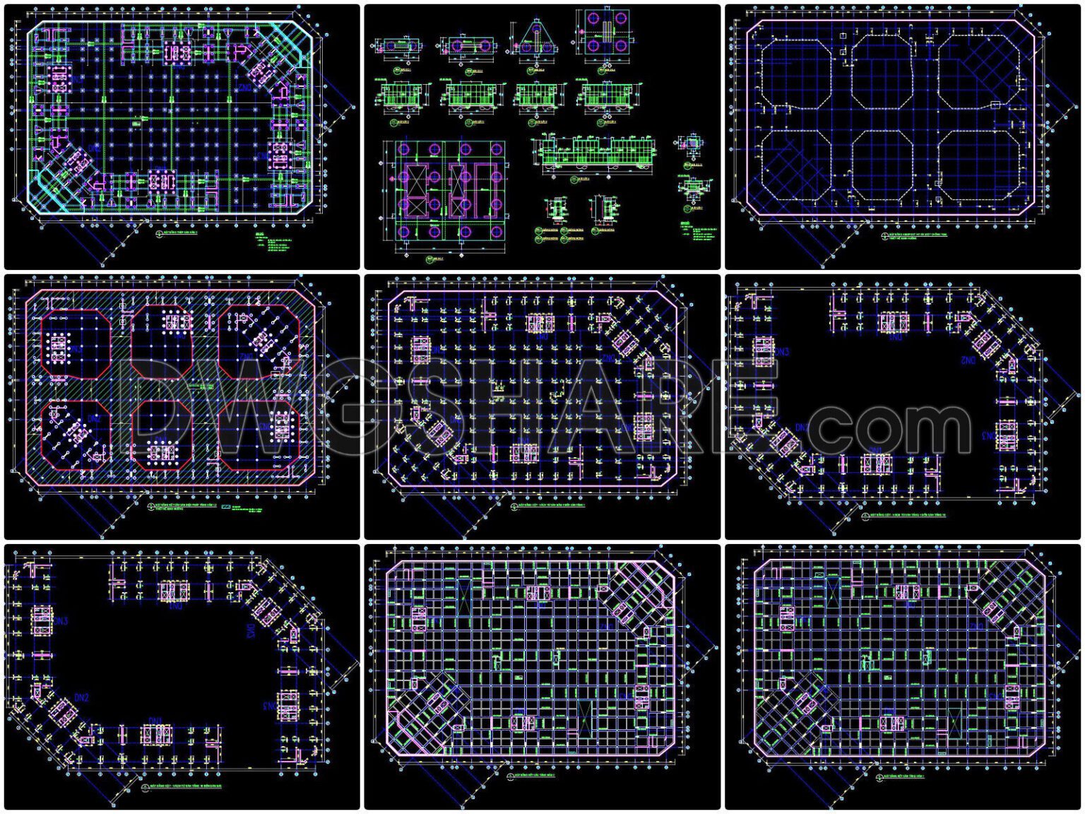 34. Free Download CAD Drawing – 20th Floor Plan of Mixed-Use Tower