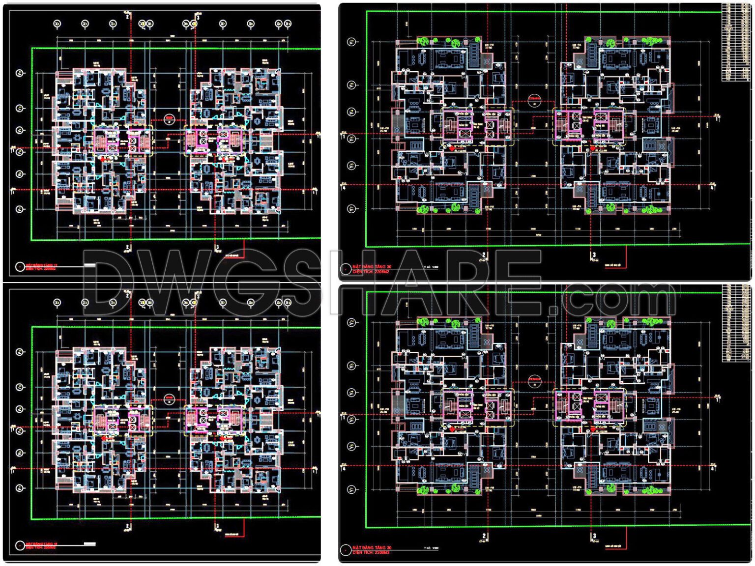 34. Free Download CAD Drawing – 20th Floor Plan of Mixed-Use Tower