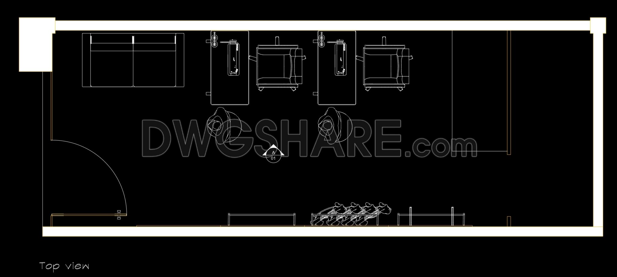 38. Compact, Modern Tailor Shop Interior Design: Free CAD Drawing Download