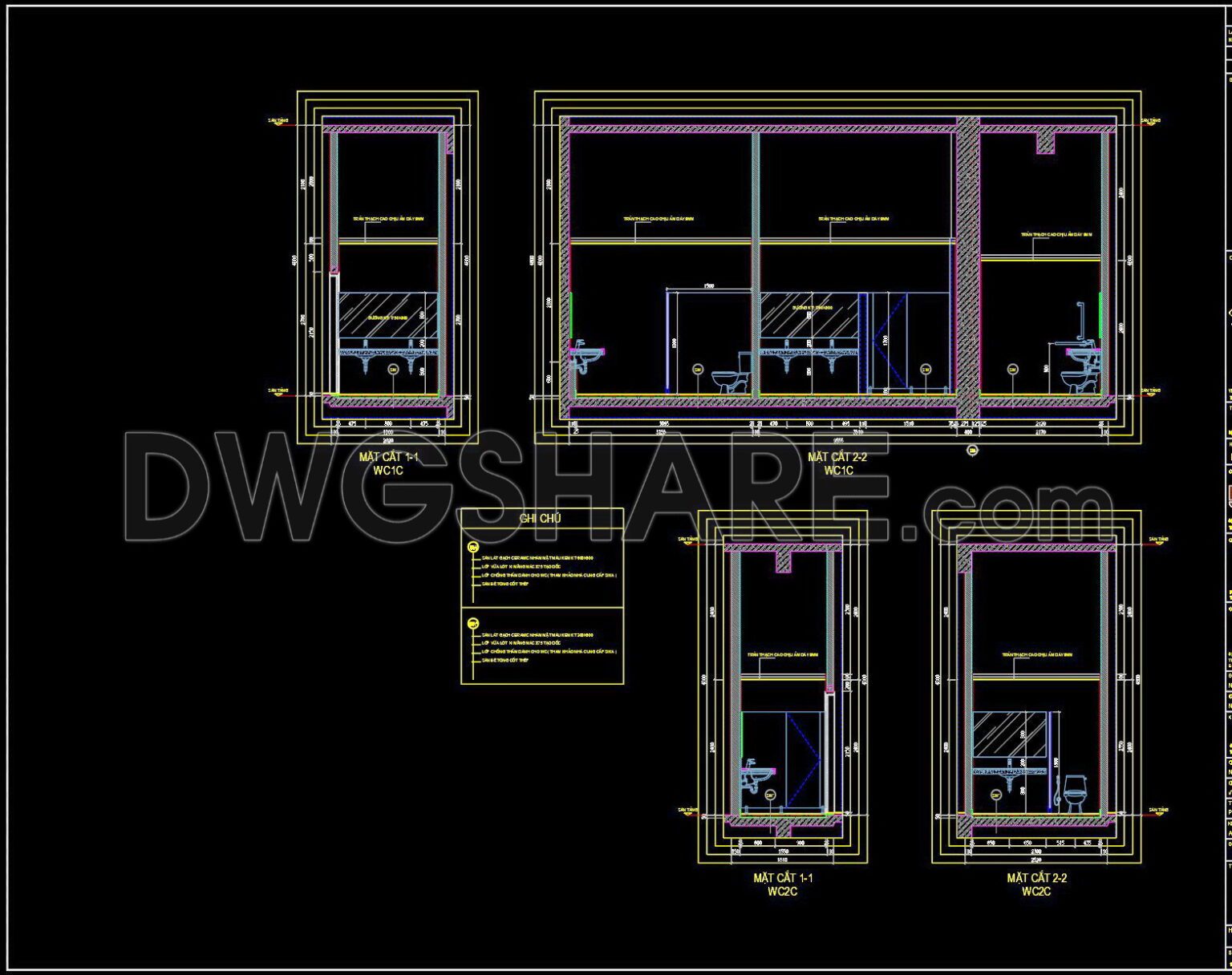 387. Free Download CAD Drawings for Townhouse Bathroom Construction and ...