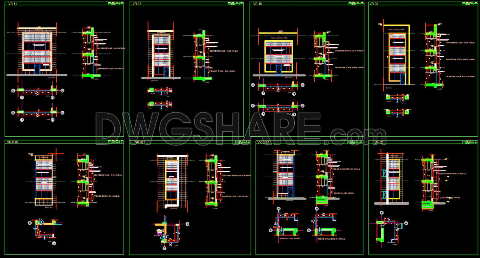 634. High-Quality Curtain Wall Detail CAD Drawing – Free DWG File