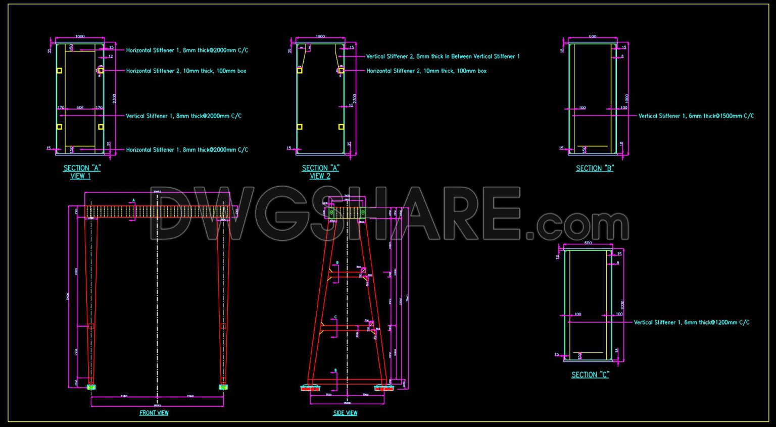 639. Free DWG Template for Double Girder Box Crane Design