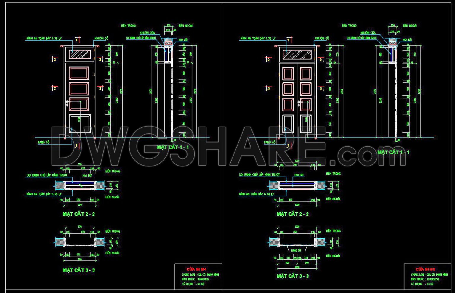 694. Free Detailed CAD Drawings Of Doors, Windows For Download