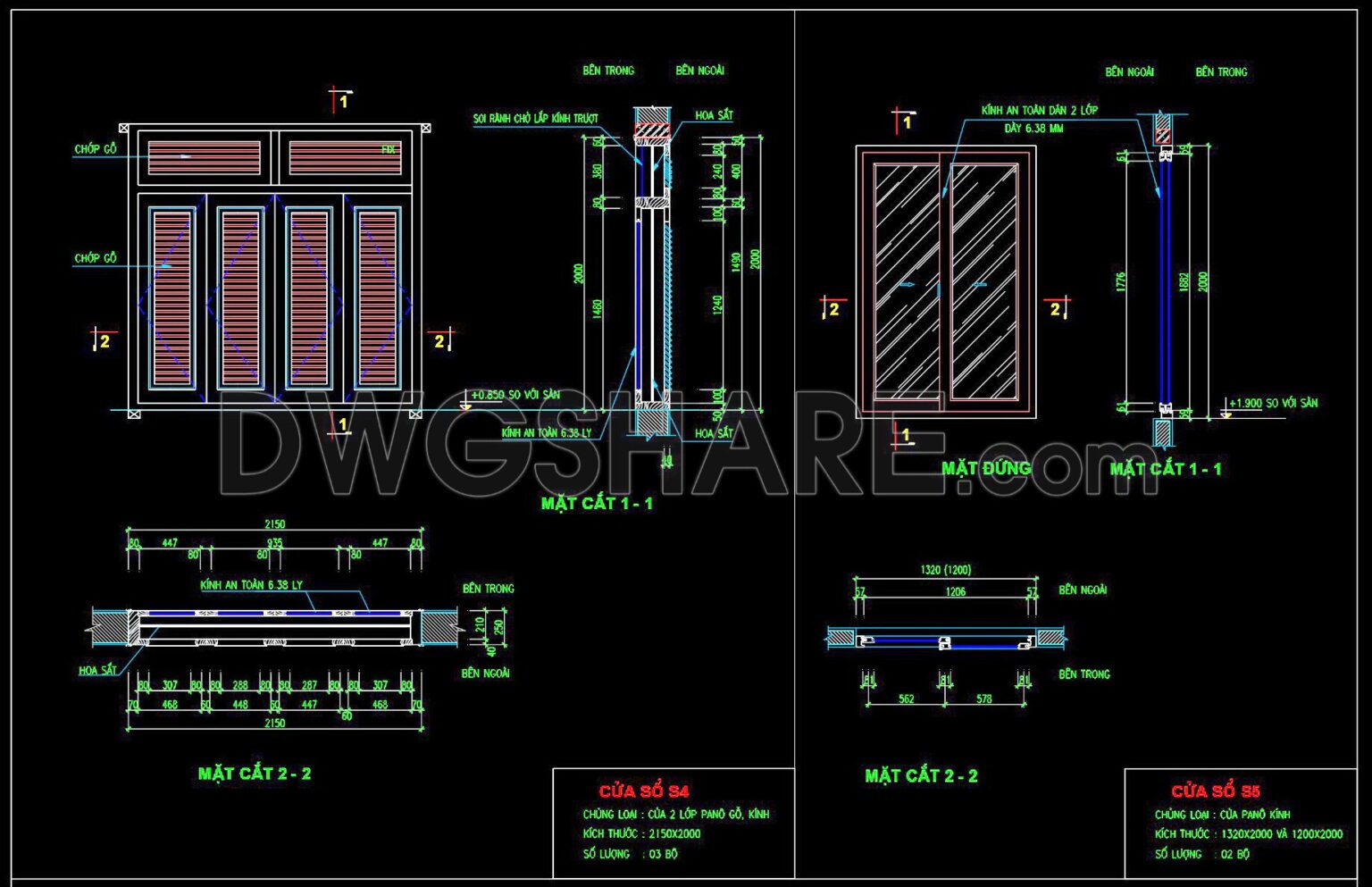 694. Free Detailed CAD Drawings Of Doors, Windows For Download