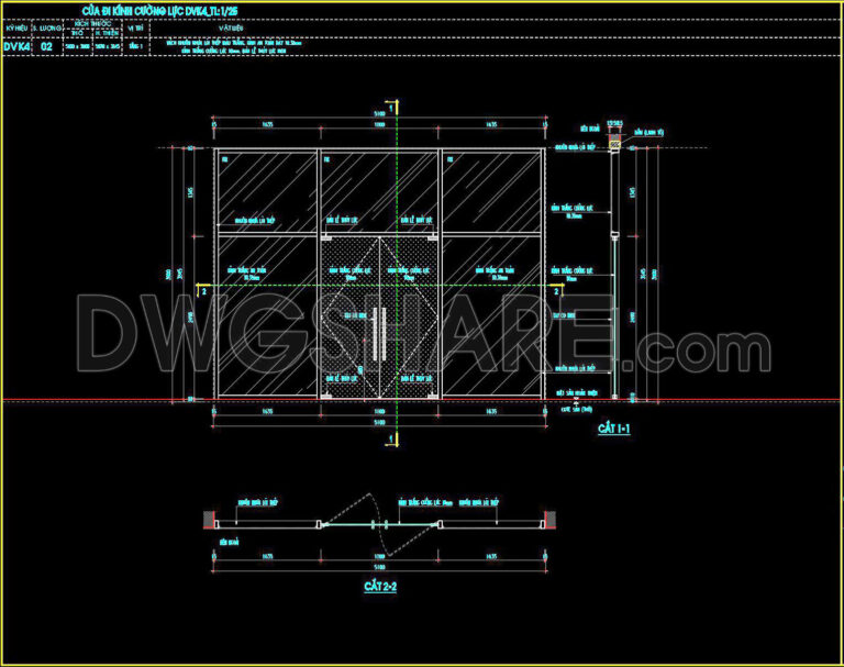 766. Free Download – Tempered Glass Door CAD Drawings with Detailed ...