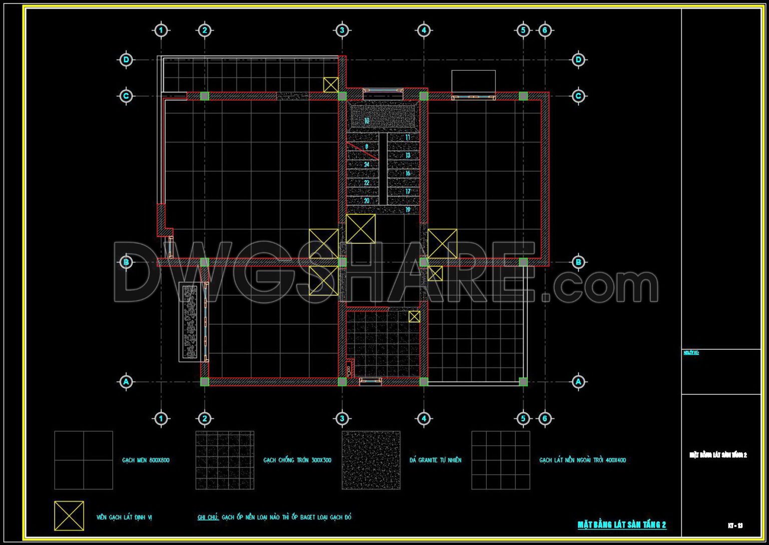 98. Free Download Ground Floor Tiling CAD Plan for Residential Projects