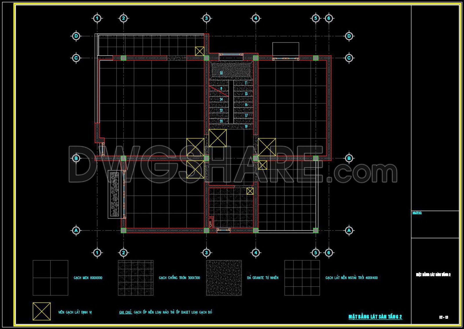 98. Free Download Ground Floor Tiling CAD Plan for Residential Projects