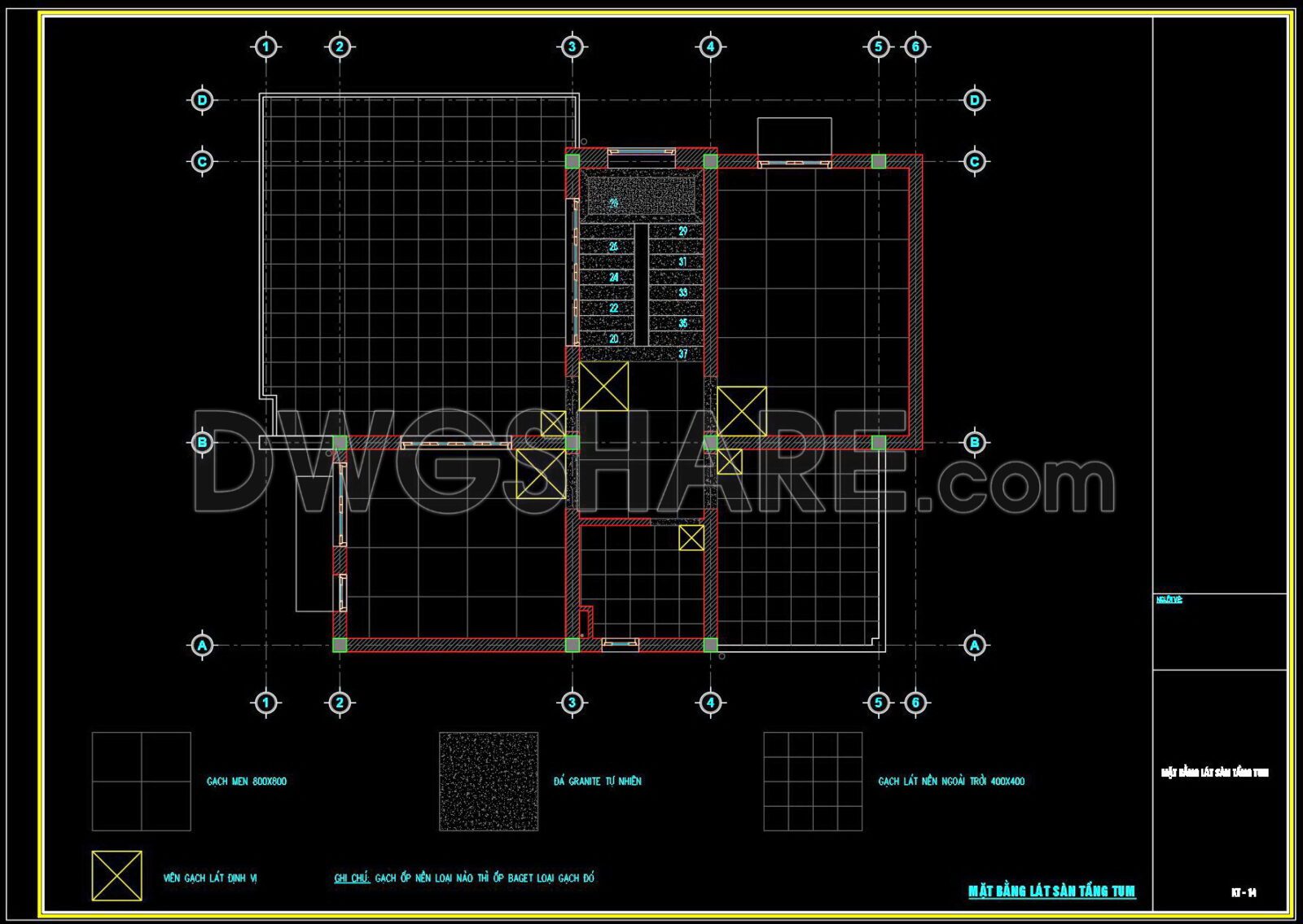 98. Free Download Ground Floor Tiling CAD Plan for Residential Projects
