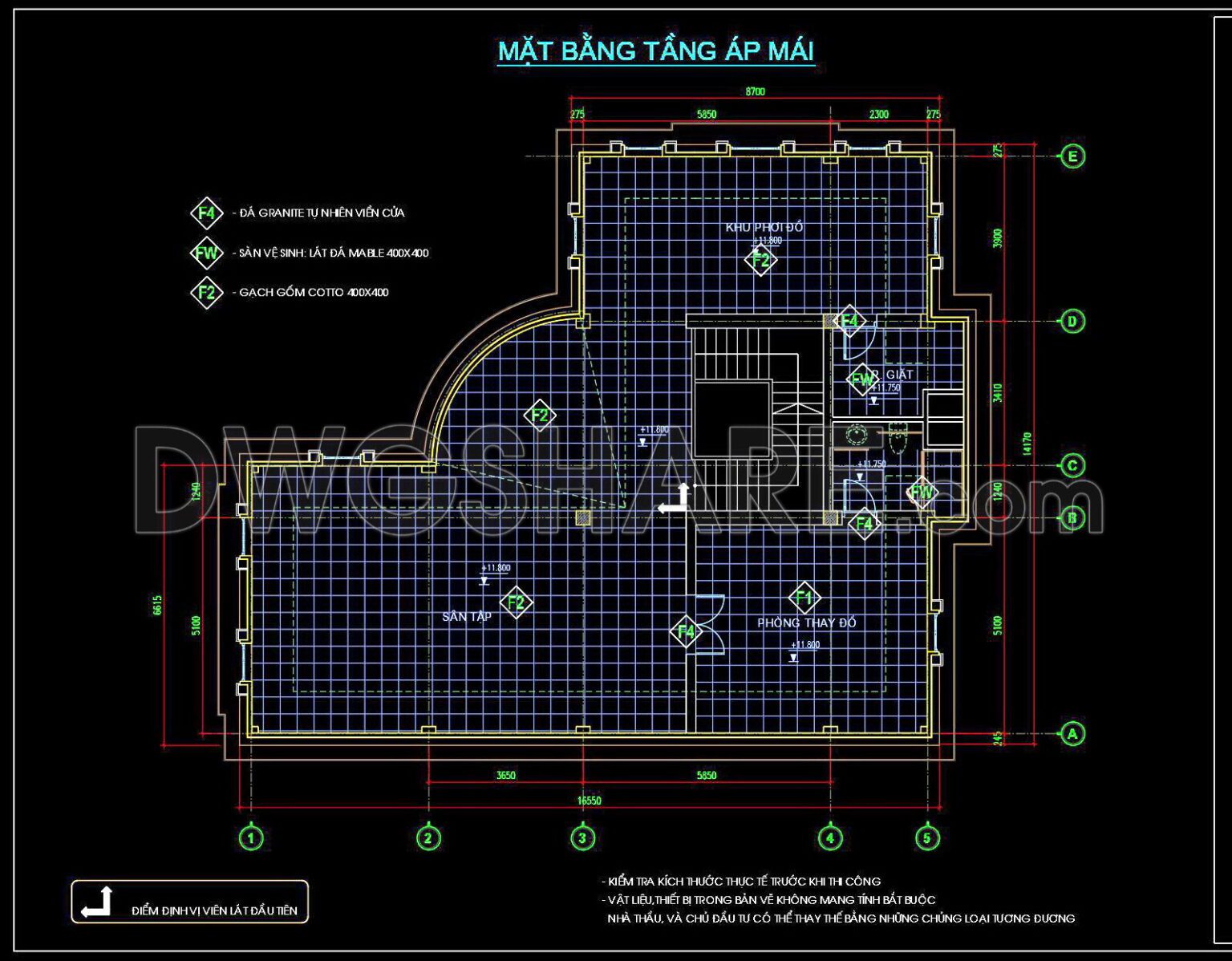 99. Free Download Ground Floor Tiling CAD Plan for Residential Projects
