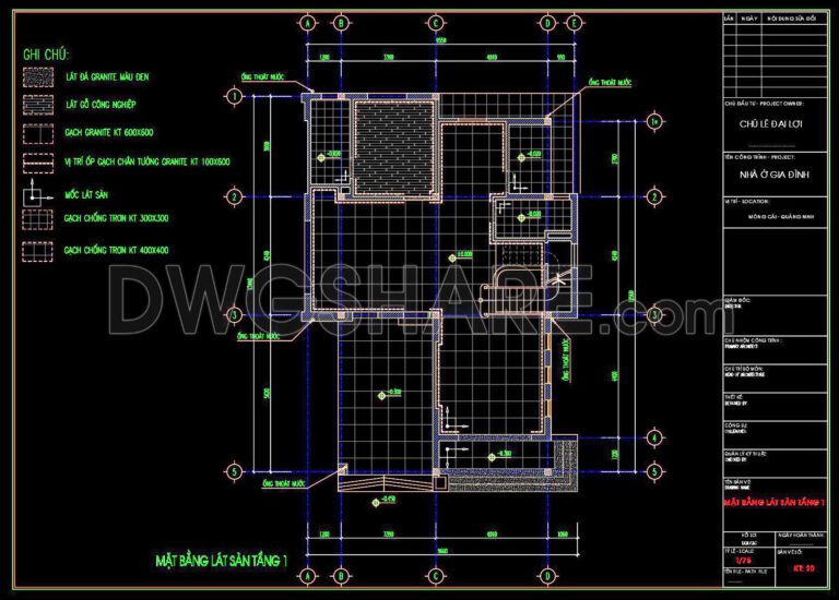 102. Free CAD File Residential Floor Tiling Layout Plans for Level 1 ...