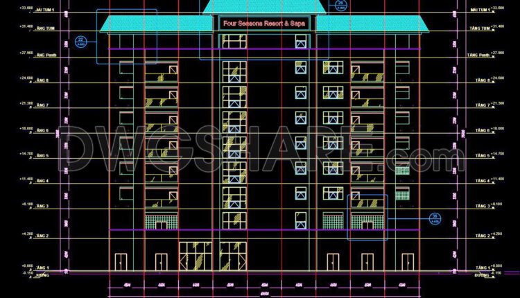 106. Download 9-Story Hotel Design Drawings with a Total Area of 6 ...