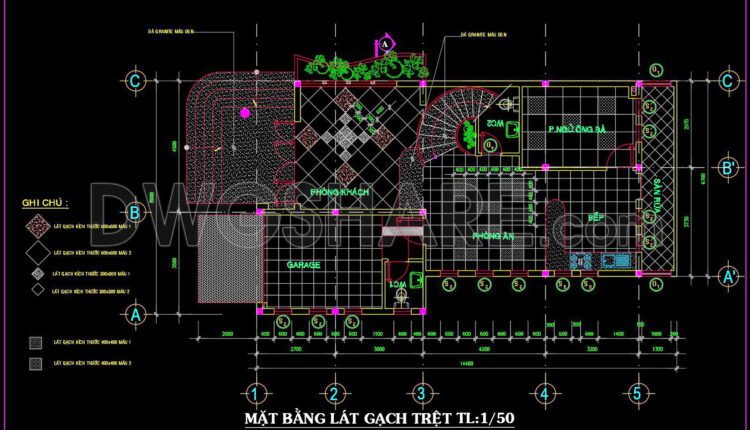 109. Download Free Detailed CAD Tile Layout Plans – 2-Story House ...