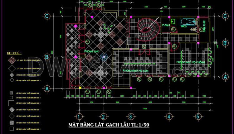109. Download Free Detailed CAD Tile Layout Plans – 2-Story House ...