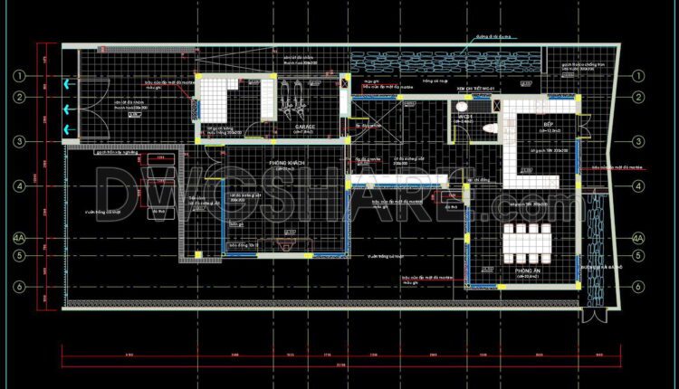 111. Free Download DWG CAD Tile Layout Drawings for 3-Story House (3 ...