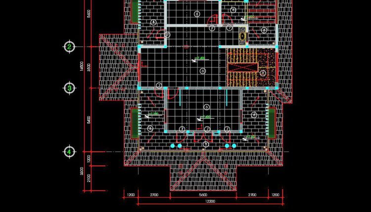 112. Free Download CAD Tile Layout Design – Three-Story House Plans (1) - Free Cad Blocks ...