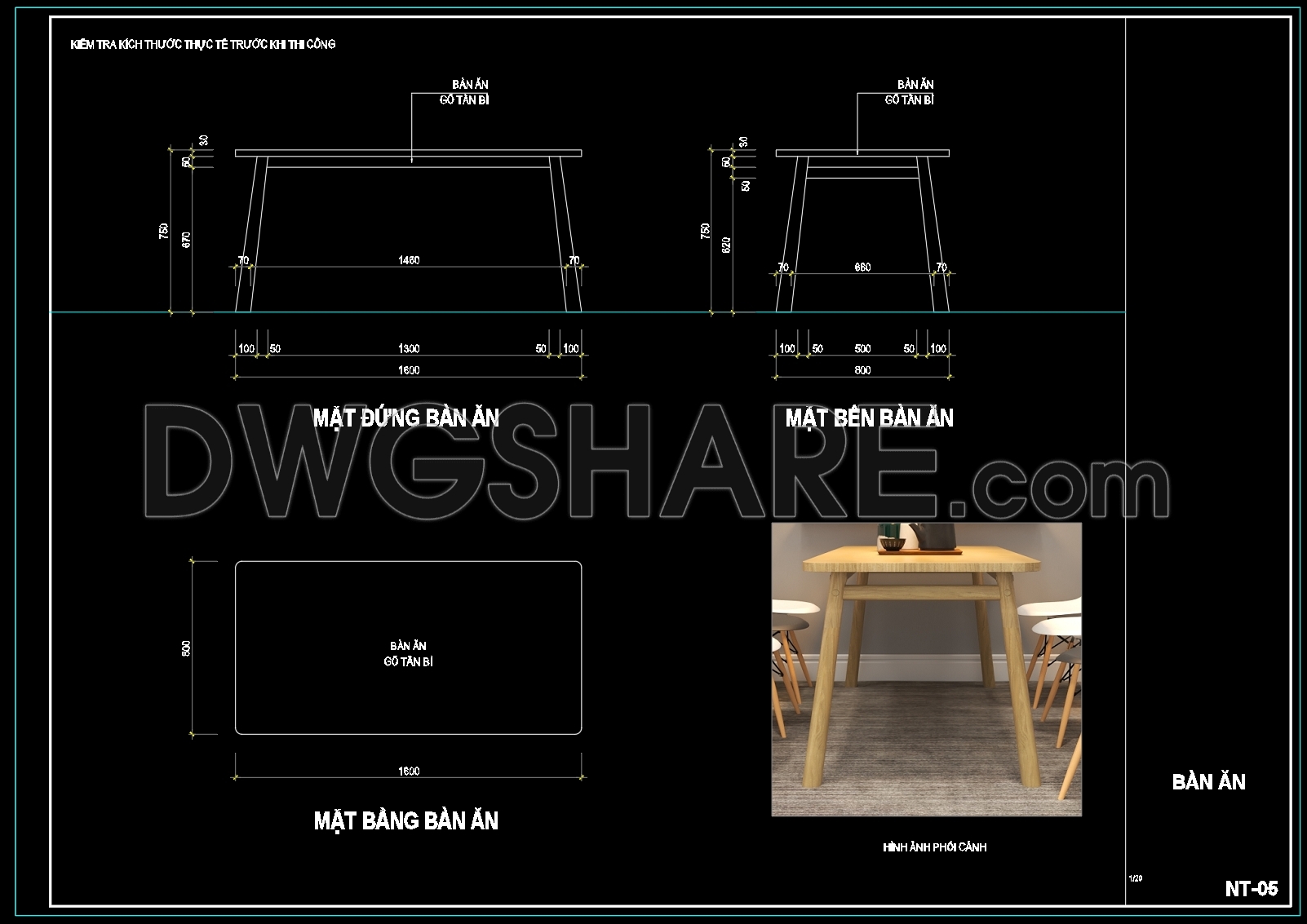 135. Download Dining Table CAD File with Detailed Measurements (1 ...