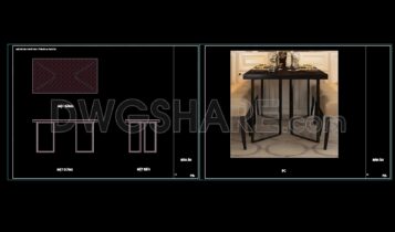 145. Free CAD Dining Table Detailed Drawing