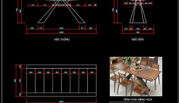 145. Free CAD Dining Table Detailed Drawing (2) - Free Cad Blocks ...