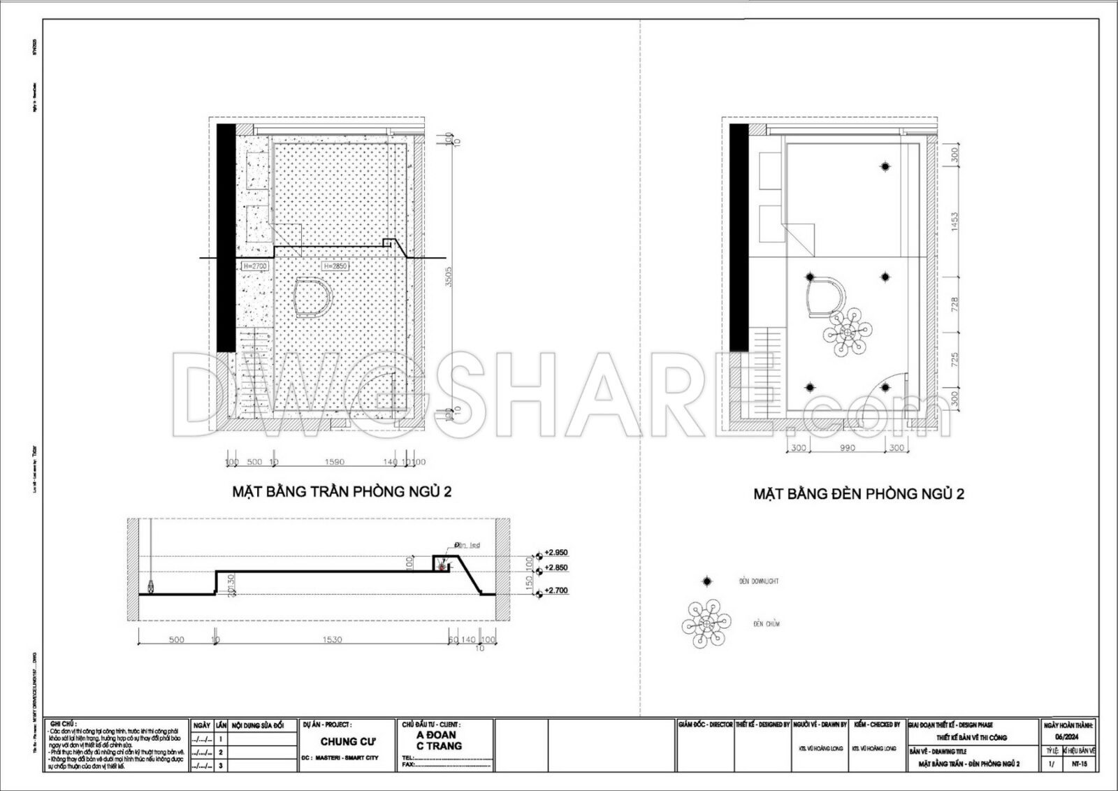 187. Bedroom Ceiling Plan and Lighting Layout CAD Drawing Free Download