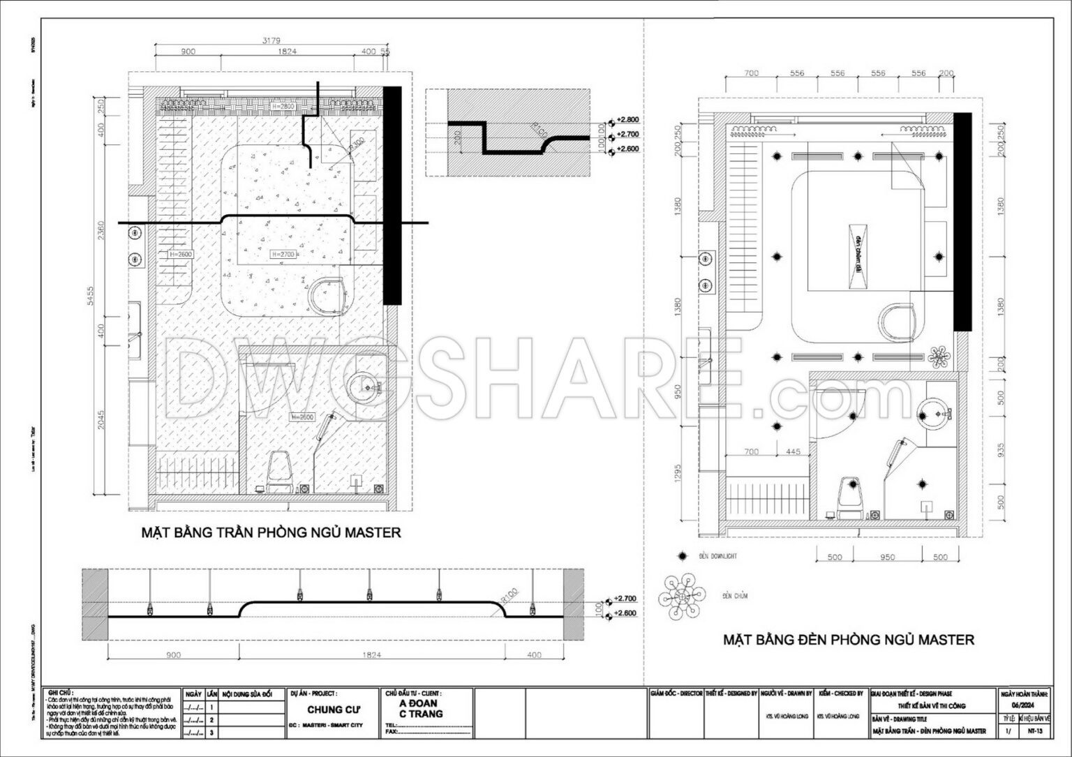 187. Bedroom Ceiling Plan and Lighting Layout CAD Drawing Free Download