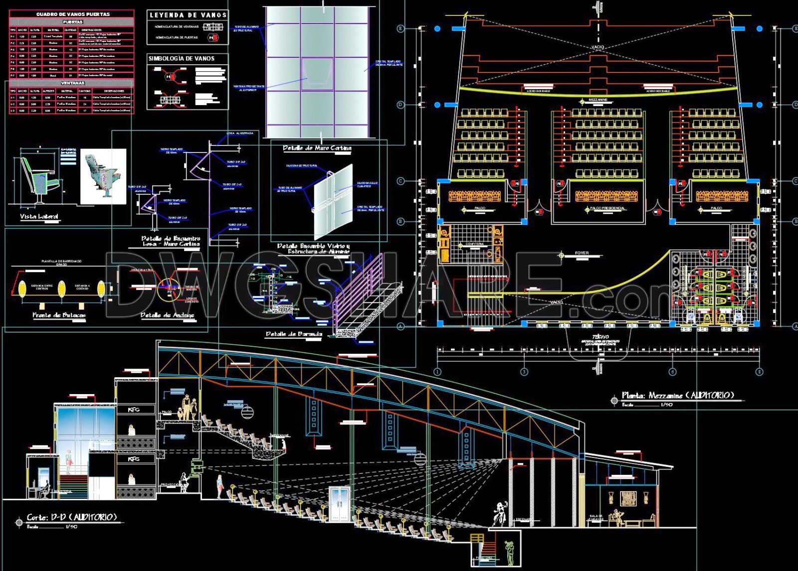 20. Download Free CAD Drawings of Grand Theater Design with 1,300 Seats