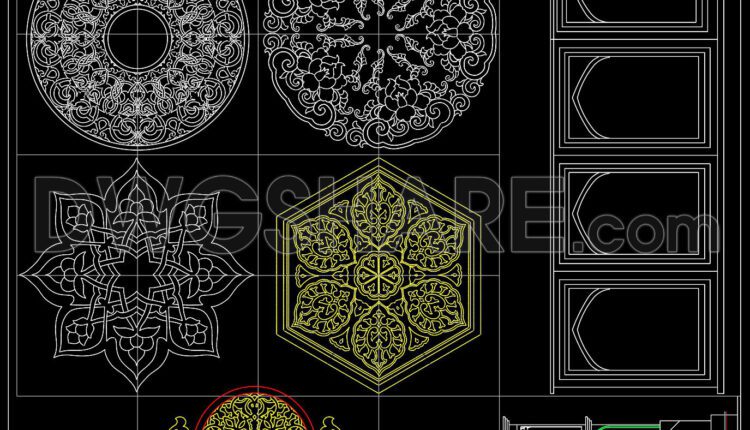 197. Free Download of Decorative Pattern Design CAD Blocks (1) - Free ...