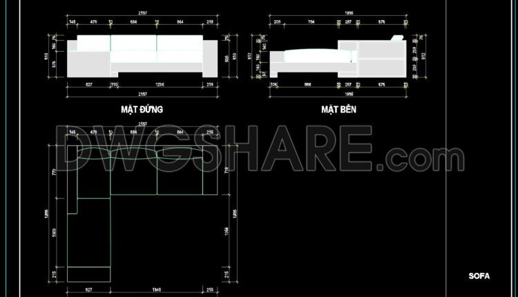 21. Free Download CAD Drawing of Modern Sofa (1) - Free Cad Blocks ...