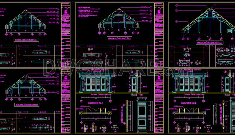 274. Free CAD Architectural Drawings of Traditional Temple with ...