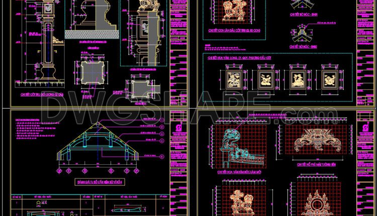 274. Free CAD Architectural Drawings of Traditional Temple with ...