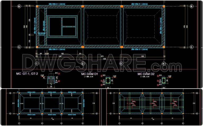 327. Get Free CAD Structural Drawings for an 5m x 15m RC Townhouse ...