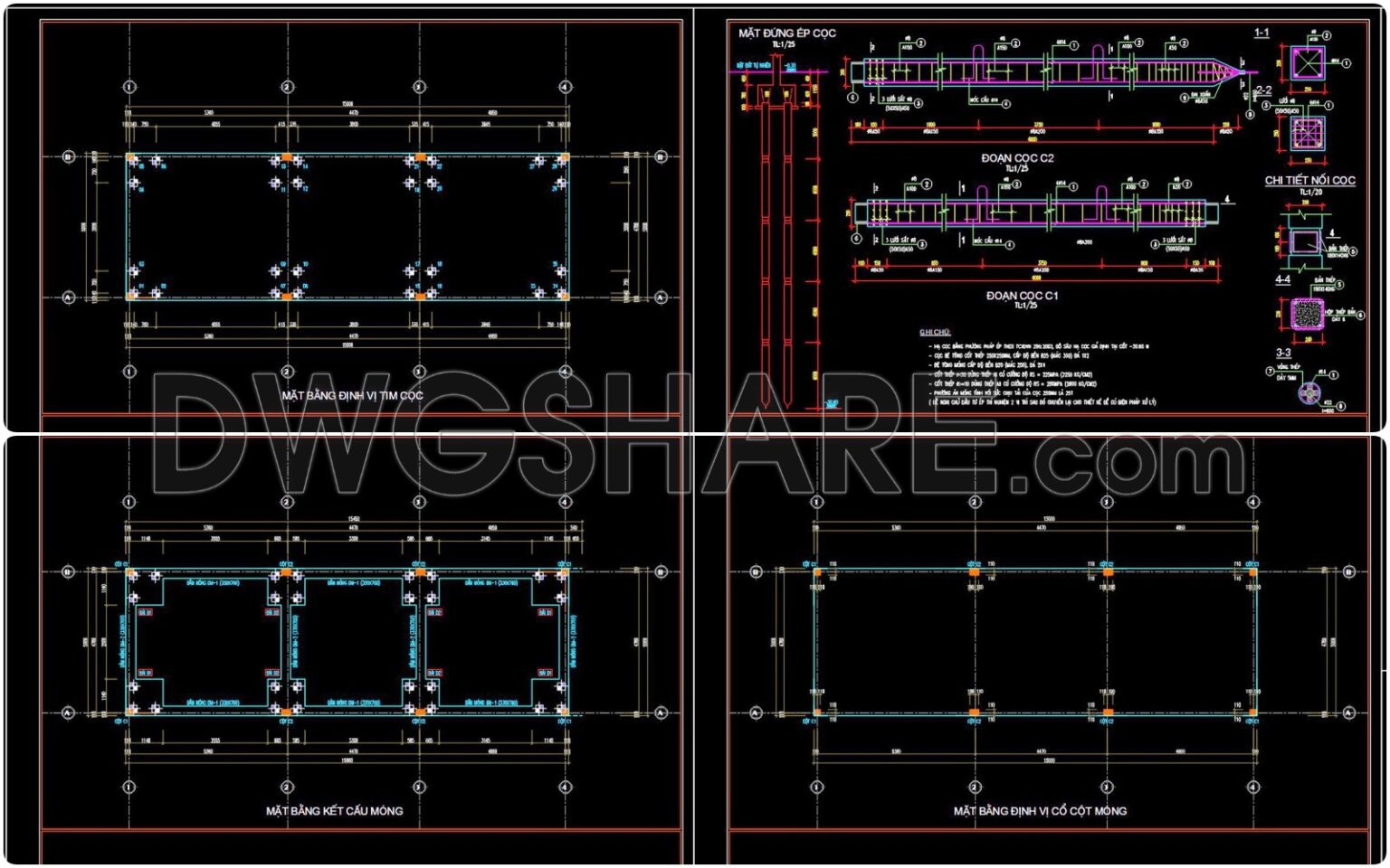 327. Get Free CAD Structural Drawings for an 5m x 15m RC Townhouse ...