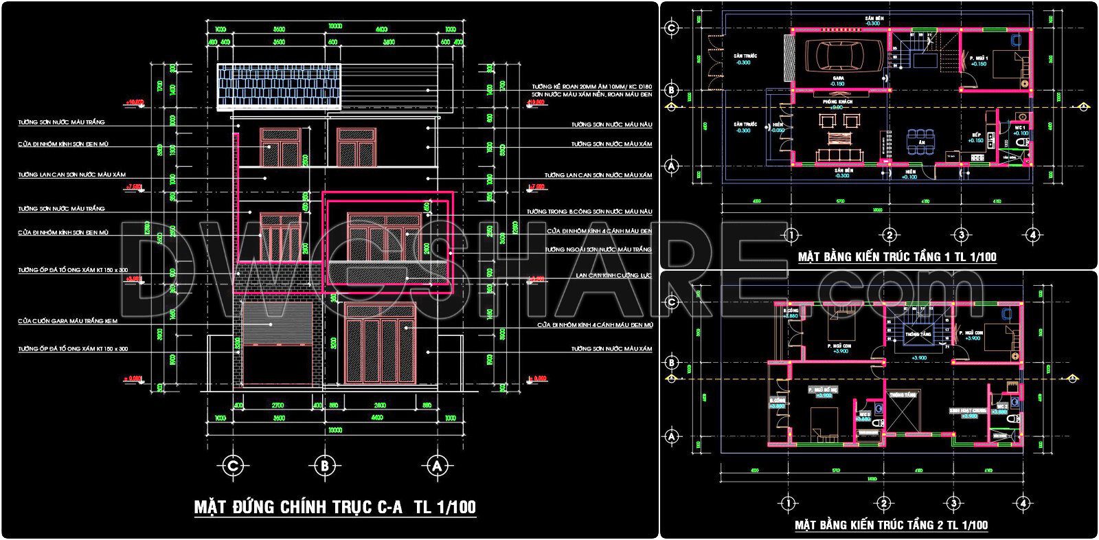 471. Download CAD Design Drawings for a 3-Story House with Dimensions ...